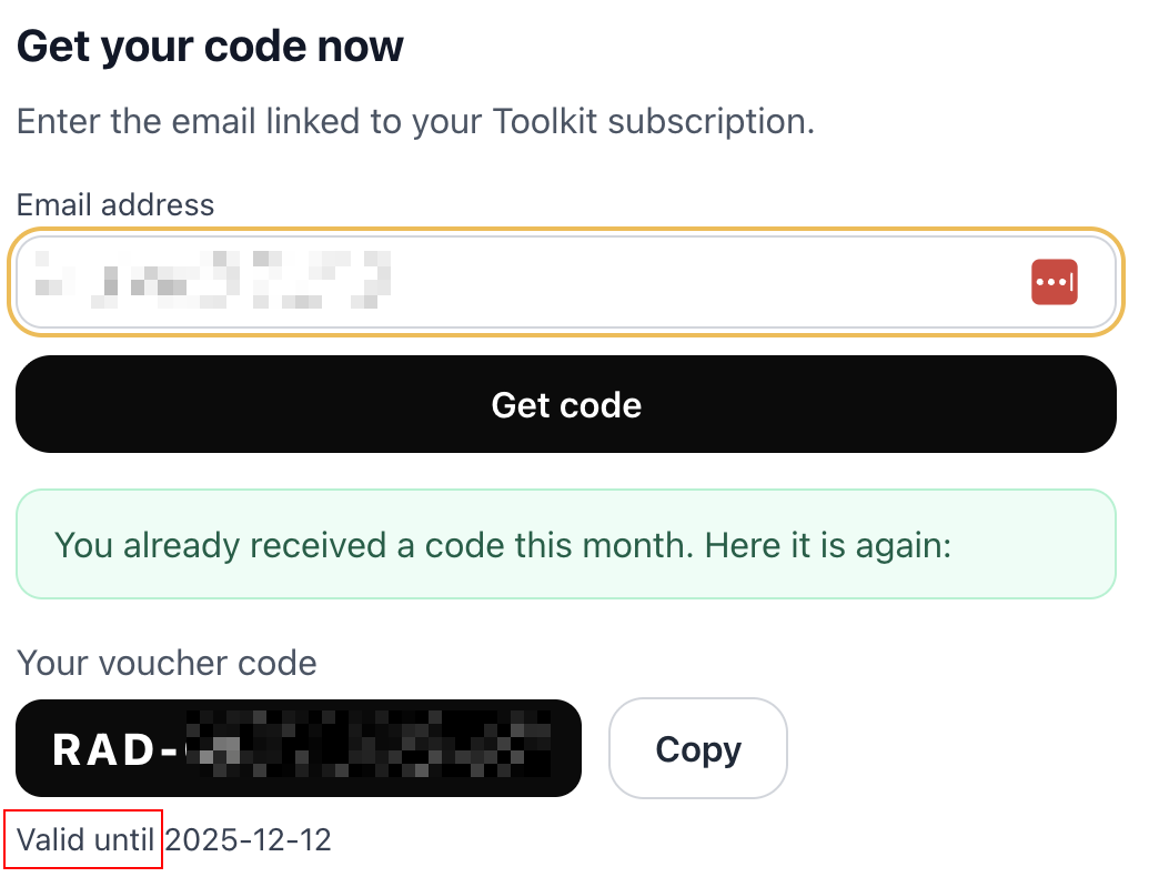 How do I receive and use my Radiant Toolkit vouchers? – Radiant Imaging Labs